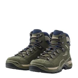Wanderschuh Lowa "RENEGADE EVO GTX MID", Herren, Gr. 44,5, oliv, navy, Leder, Schuhe Wanderschuh, wasserdicht, winddicht,atmungsaktiv dank GORE-TEX Membrane