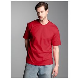 T-Shirt TRIGEMA "TRIGEMA T-Shirt DELUXE Baumwolle", Herren, Gr. L, braun (kirsch), 100% Baumwolle, Basic, Shirts T-Shirt