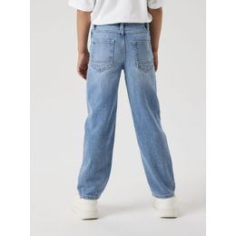 Straight-Jeans name it "NKMRYAN STRAIGHT JEANS 5950-DM NOOS", Jungen, Gr. 134, N-Gr, blau (light blau denim), Denim/Jeans, Obermaterial: 100% Baumwolle, Abriebeffekte, straight fit kn&ouml;chellang, Jeans Straight-Jeans