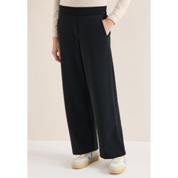 Culotte Cecil, Damen, Gr. M, L&auml;nge 30, schwarz, Stoff, 46% Polyester, 46% Modal, 8% Elasthan, unifarben, loose fit kn&ouml;chellang, Hosen Culotte, High Waist