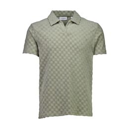 Poloshirt LINDBERGH "Poloshirt Relaxed Fit", Herren, Gr. L, dusty olive, Obermaterial: 83% Baumwolle, 17% Polyester, l&auml;ssig geschnitten, V-Ausschnitt, Shirts