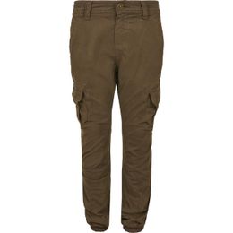 Stoffhose Urban Classics "Urban Classics Herren Boys Cargo Jogging Pants", M&auml;dchen, Gr. 158/164, Normalgr&ouml;&szlig;en, olive, 100% Baumwolle, unifarben, normal, Hosen Stoffhose