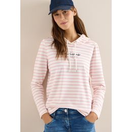 Langarmshirt Cecil, Damen, Gr. XL (44), rosa (light blush rose), Web, 48% Baumwolle, 48% Modal, 4% Elasthan, gestreift, comfort fit normal, ohne Ausschnitt, abgesteppt, Shirts Langarmshirt, im soften Baumwoll-Mix