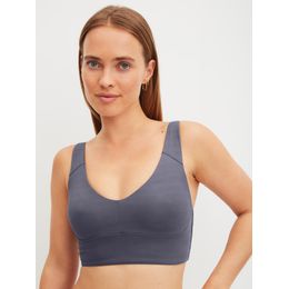 Bustier Calida "Natural Skin", Damen, Gr. L (48/50), N-Gr, grau (graystone), Interlock, Obermaterial: 83% Modal (TENCEL&trade;), 17% Elasthan, BHs Bustier, aus weicher Interlock-Qualit&auml;t, atmungsaktiv, ohne B&uuml;gel