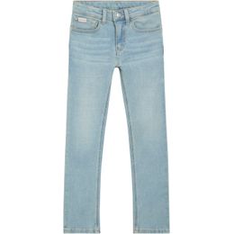Slim-fit-Jeans Calvin Klein Jeans "ANDREW WASH SLIM", Jungen, Gr. 10 (140), N-Gr, andrew wash, Denim/Jeans, Obermaterial: 100% Baumwolle, unifarben, slim fit lang, Jeans Slim-fit-Jeans, Slim fit f&uuml;r Kinder mit Taschen