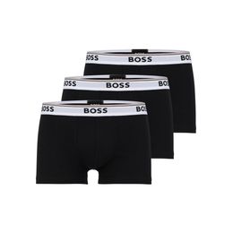 Trunk BOSS "TRUNK 3 PACK", Herren, Gr. L, 3 Stk., schwarz-wei&szlig; (schwarz, wei&szlig;), Jersey, Obermaterial: 95% Baumwolle, 5% Elasthan, unifarben, k&ouml;rpernah, Unterhosen, BOSS Schriftzug auf dem Bund