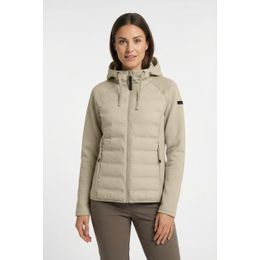 Hybridjacke Icepeak "Icepeak ASHBURN", Damen, Gr. L, cement, 2, Obermaterial: 80% Polyester, 14% Viskose, 6% Elasthan. Futter: 100% Polyamid. Wattierung: 100% Polyester, normal, Jacken, f&uuml;r Erwachsene, mit w&auml;rmenden Materialeigenschaften, mit Kordelz&uuml;gen