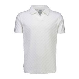 Poloshirt LINDBERGH "Poloshirt Relaxed Fit", Herren, Gr. M, sanftes wei&szlig;, Obermaterial: 83% Baumwolle, 17% Polyester, l&auml;ssig geschnitten, V-Ausschnitt, Shirts