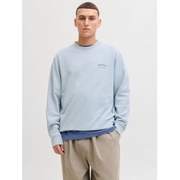 Jack & Jones Sweatshirt JACK & JONES "JJEARCHIVE GRAPHIC SWEAT CREW NECK NOOS", Herren, Gr. M, celestial blau, angeraute Sweatware, Obermaterial: 80% Baumwolle, 20% Polyester, bedruckt, normal, Rundhals, Rippb&uuml;ndchen, Sweatshirts Sweatshirt, Baumwollmischung, relaxed fit