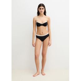 Marc O'Polo MARC O'POLO Damen Bikini-Hose "Contrast Color Binding"schwarz, Gr. M, Obermaterial: 84% Polyamid, 16% Elasthan, Badehosen