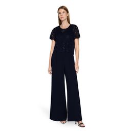Overall Vera Mont "Damen mit Bundfalten", Damen, Gr. 36, Normalgr&ouml;&szlig;en, night sky, Obermaterial: 95% Polyester, 5% Elasthan; Futter: 100% Polyester, figurumspielend, Rundhals, Overalls Overall