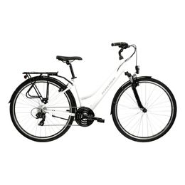 Trekkingrad KROSS "Trans 1.0 wei&szlig;" Gr. 48, wei&szlig;, schwarz, Fahrr&auml;der, Damen, 48cm, 28 Zoll (71,12cm) hinten: 28 Zoll (71,12cm)