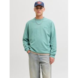 Jack & Jones Sweatshirt JACK & JONES "JJEARCHIVE GRAPHIC SWEAT CREW NECK NOOS", Herren, Gr. S, mineral blau, angeraute Sweatware, Obermaterial: 80% Baumwolle, 20% Polyester, bedruckt, normal, Rundhals, Rippb&uuml;ndchen, Sweatshirts Sweatshirt, Baumwollmischung, relaxed fit