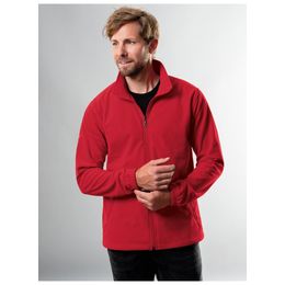 Fleecejacke TRIGEMA "TRIGEMA Fleecejacke", Herren, Gr. L, braun (kirsch), 100% Polyester, Jacken Fleecejacke