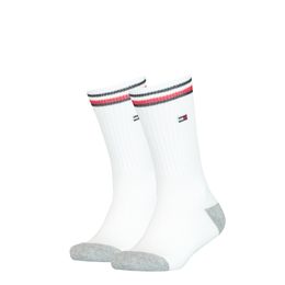 Socken Tommy Hilfiger "TH KIDS ICONIC SPORTS SOCK 2P", Damen, Gr. 27-30, wei&szlig;, Obermaterial: 80% Baumwolle, 18% Polyamid, 2% Elasthan, Socken Socken