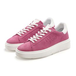 Sneaker ELBSAND "Schn&uuml;rschuh, Turnschuh, Schn&uuml;rhalbschuh, Freizeitschuh, Ledersneaker", Damen, Gr. 39, pink, Obermaterial: 95% Ziegenleder, 5% Schafsleder. Decksohle: 100% Schafsleder. Futter: 100% Lederimitat. Laufsohle: 100% Synthetik, unifarben, Schuhe Sneaker, aus Leder mit modischer Plateausohle