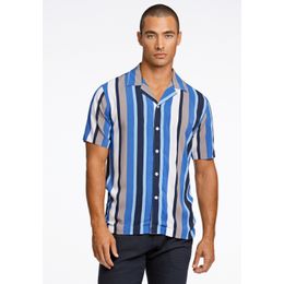Flanellhemd LINDBERGH "Freizeithemd Relaxed Fit", Herren, Gr. XL, Normalgr&ouml;&szlig;en, blau (bright blau), Obermaterial: 100% Viskose, Hemden