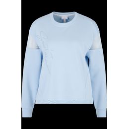 Sweatshirt Sportalm KITZB&Uuml;HEL, Damen, Gr. 34, blau (hellblau), Sweatware, Obermaterial: 60% Baumwolle, 20% Modal, 20% Polyester, unifarben, regular fit h&uuml;ftlang, Rundhals, eingesetzt angesetztes B&uuml;ndchen, Sweatshirts Sweatshirt, mit Netzeinsatz