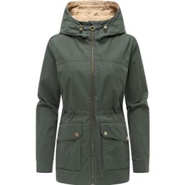 Anorak Ragwear "Lenoa Vintage", Damen, Gr. L (40), schwarz olive, Jacken, &Uuml;bergangsparka mit Kapuze und Taillenzugband