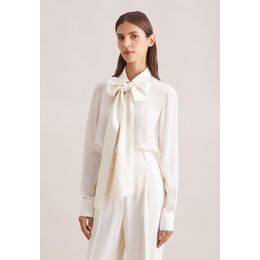 Klassische Bluse Seidensticker, Damen, Gr. S (36), off, wei&szlig;, 100% Viskose, unifarben, regular fit, Blusen, 1/1 Binderkragen Uni