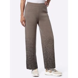 Strickhose Classic Basics, Damen, Gr. 42, Normalgr&ouml;&szlig;en, grau (taupe, schwarz, gemustert), 100% Polyacryl, bedruckt, gemustert, mehrfarbig, lang, Hosen