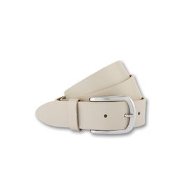 Bernd G&ouml;tz Lederg&uuml;rtel BERND G&Ouml;TZ "Lederg&uuml;rtel mit silberner Halbschlie&szlig;e", Damen, Gr. 80, beige (elfenbein), Rindsleder, G&uuml;rtel Lederg&uuml;rtel