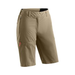 Outdoorhose Maier Sports "Lulaka Bermuda Loop", Damen, Gr. 36, Normalgr&ouml;&szlig;en, dunkelbeige, 55% Polyester, 45% Polyester (recycelt), Hosen Outdoorhose, Damen Shorts, kurze Wanderhose, Outdoor-Hose, 3 Taschen, Regular Fit