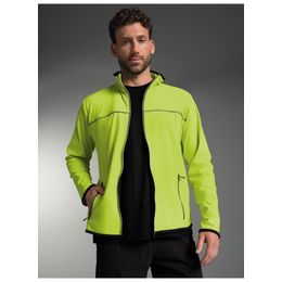 Trainingsjacke TRIGEMA "TRIGEMA Praktische Sportjacke aus Microfaser", Herren, Gr. M, gelb (lemon), Strick, 92% Polyester, 8% Elastan, lang, Jacken Trainingsjacke