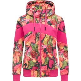 Outdoorjacke Ragwear "Nuggie Block Flower", Damen, Gr. L (40), multi combo26, Jacken Outdoorjacke, modische Damen Freizeitjacke mit floralem Print