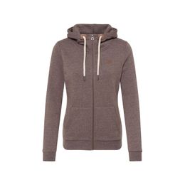 Kapuzensweatjacke oxmo "Kapuzensweatjacke OXVicky", Damen, Gr. L, rosa (sparrow melange), Obermaterial: 80% Polyester PES. 20% Baumwolle CO., Sweatjacken