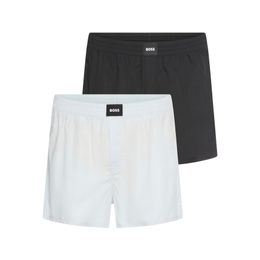 Webboxer BOSS "2P Boxer CW Peach", Herren, Gr. XL, 2 Stk., open blau 499, Jersey, Obermaterial: 100% Baumwolle, unifarben, bequem, Unterhosen, mit BOSS Logopatch auf dem Bund