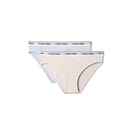 Brasilslip "2PK BIKINI", Kinder, Gr. 140/146, 2 Stk., rosa, blau, Jersey, Obermaterial: 95% Baumwolle, 5% Elasthan, Calvin Klein Underwear, k&ouml;rpernah, Unterhosen, mit Logobund