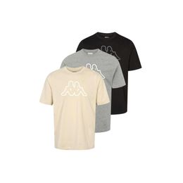 Kurzarmhemd Kappa "Kappa T-shirt Cromen", Herren, Gr. L, Normalgr&ouml;&szlig;en, schwarz, grau, beige fog, Obermaterial: 100% Baumwolle, Hemden