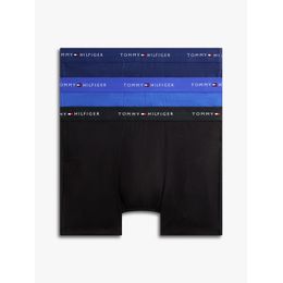 Boxershorts "3P BOXER BRIEF DTM", Herren, Gr. L (52), 3 Stk., nob blau, prp navy, schwarz, Jersey, Obermaterial: 95% Baumwolle, 5% Elasthan, Tommy Hilfiger Underwear, unifarben, eng, Unterhosen, mit Logoschriftzug