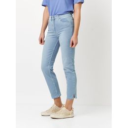 7/8-Jeans Toni, Damen, Gr. 46, N-Gr, blau (summer blau), Denim/Jeans, Obermaterial: 92% Baumwolle, 6% Polyester, 2% Elasthan, unifarben, 7/8-L&auml;nge, Jeans, geschlitzt, mit Stretch