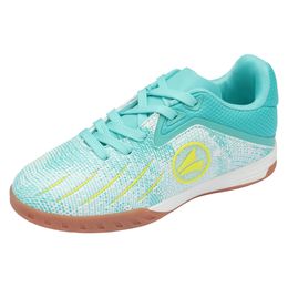 Indoorschuh Jako "J-SI VINI", M&auml;dchen, Gr. 37, ocean, neon gelb, Synthetik, Schuhe, Hallenschuh, Fussballschuh, Sportschuhe, nicht abf&auml;rbende Sohle