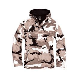 Anorak Brandit "Brandit Herren Fleece Pull Over Windbreaker", Herren, Gr. S, snowcamo, 100% Polyester, mehrfarbig, normal, ohne Ausschnitt, Jacken