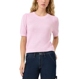 Strickpullover QS, Damen, Gr. XXL (44), rose, Strick, Obermaterial: 50% Baumwolle, 50% Polyacryl, unifarben, normal h&uuml;ftbedeckend, Rundhals, B&uuml;ndchen, Pullover Strickpullover, Halbarm und in Waben-Optik