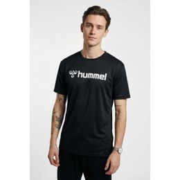 Trainingsshirt Hummel "HMLLOGO JERSEY S/S", Gr. XXXL (58), schwarz, Obermaterial: 100% Polyester, normal normal, Rundhals, Shirts, normale Passform, kurze &Auml;rmel, atmungsaktives Material
