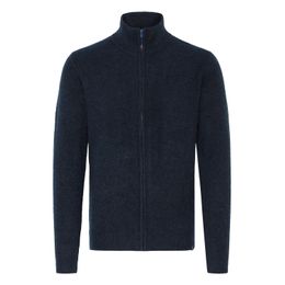 Strickjacke INDICODE "Strickjacke IDBercell", Herren, Gr. 3XL, blau (navy), Obermaterial: 58% Polyacryl PAN. 32% Polyester PES. 7% Wolle mw. 3% Elasthan EL., Strickjacken Strickjacke