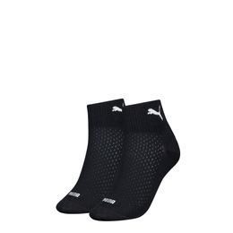 Kurzsocken Puma "Puma WOMEN QUARTER 2P", Damen, Gr. 35-38, schwarz, Obermaterial: 65% Baumwolle, 22% Polyester, 10% Polyamid, 3% Elasthan, Socken, atmungsaktives Mesh zur Bel&uuml;ftung, um k&uuml;hl und trocken zu bleiben