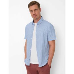 Kurzarmhemd Brax "Style DAN", Herren, Gr. L, Normalgr&ouml;&szlig;en, mittelblau, 100% Baumwolle, Hemden
