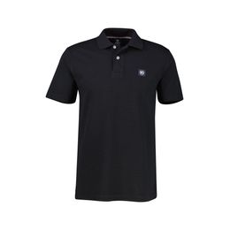 Poloshirt Lerros "Poloshirt mit Waffelstruktur, grosse Gr&ouml;&szlig;en", Herren, Gr. 4XL, schwarz, 100% Baumwolle, ohne Ausschnitt, Shirts