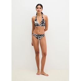 Marc O'Polo Bikini-Hose MARC O'POLO "Abstract Floral AOP", Damen, Gr. S, N-Gr, schwarz-wei&szlig; (schwarz, wei&szlig; cotton print), Obermaterial: 84% Polyamid, 16% Elasthan, Badehosen Bikini-Hose