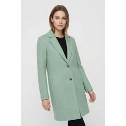 Kurzmantel Only "ONLCARRIE MEL COAT OTW NOOS", Damen, Gr. 36, lichen, Web, Obermaterial: 55% Baumwolle, 45% Polyester, unifarben, tailliert kniefrei, V-Ausschnitt, M&auml;ntel Kurzmantel