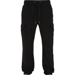 Cargohose Urban Classics "Urban Classics Herren Cotton Cargo Pants", Herren, Gr. L, US-Gr&ouml;&szlig;en, schwarz, 100% Baumwolle, unifarben, loose fit, Hosen Cargohose