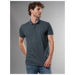 Poloshirt TRIGEMA "TRIGEMA Slim Fit Poloshirt aus DELUXE-Piqu&eacute;", Herren, Gr. M, grau (anthrazit), Piqu&eacute;, 100% Baumwolle, Basic, normal, ohne Ausschnitt, Shirts