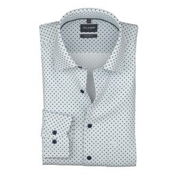 Langarmhemd OLYMP "Luxor", Herren, Gr. 43, Verl&auml;ngerter Arm, bleu, Web, Obermaterial: 100% Baumwolle, gemustert, normal, 2-Knopf-Manschette, Hemden, modern fit, New-Kentkagen, Businesshemd, extra langer Arm