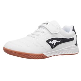 Indoorschuh Kangaroos "K5-DRIB EV", M&auml;dchen, Gr. 32, schwarz-wei&szlig; (wei&szlig;, jet schwarz), Synthetik, Schuhe, Hallenschuh, Sportschuhe, nicht abf&auml;rbende Sohle