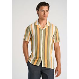 Flanellhemd LINDBERGH "Freizeithemd Relaxed Fit", Herren, Gr. XL, Normalgr&ouml;&szlig;en, gelb (mango), Obermaterial: 100% Viskose, Hemden